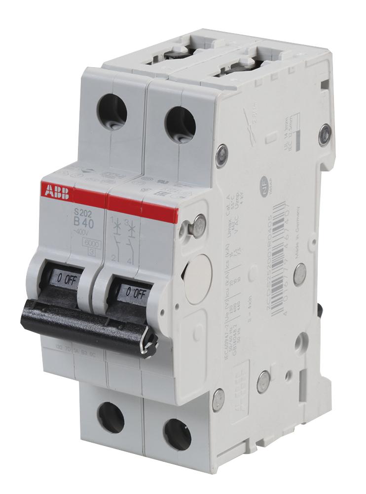 S202-B40 Abb, CIRCUIT BREAKER, THERMAL MAG, 2 POLE