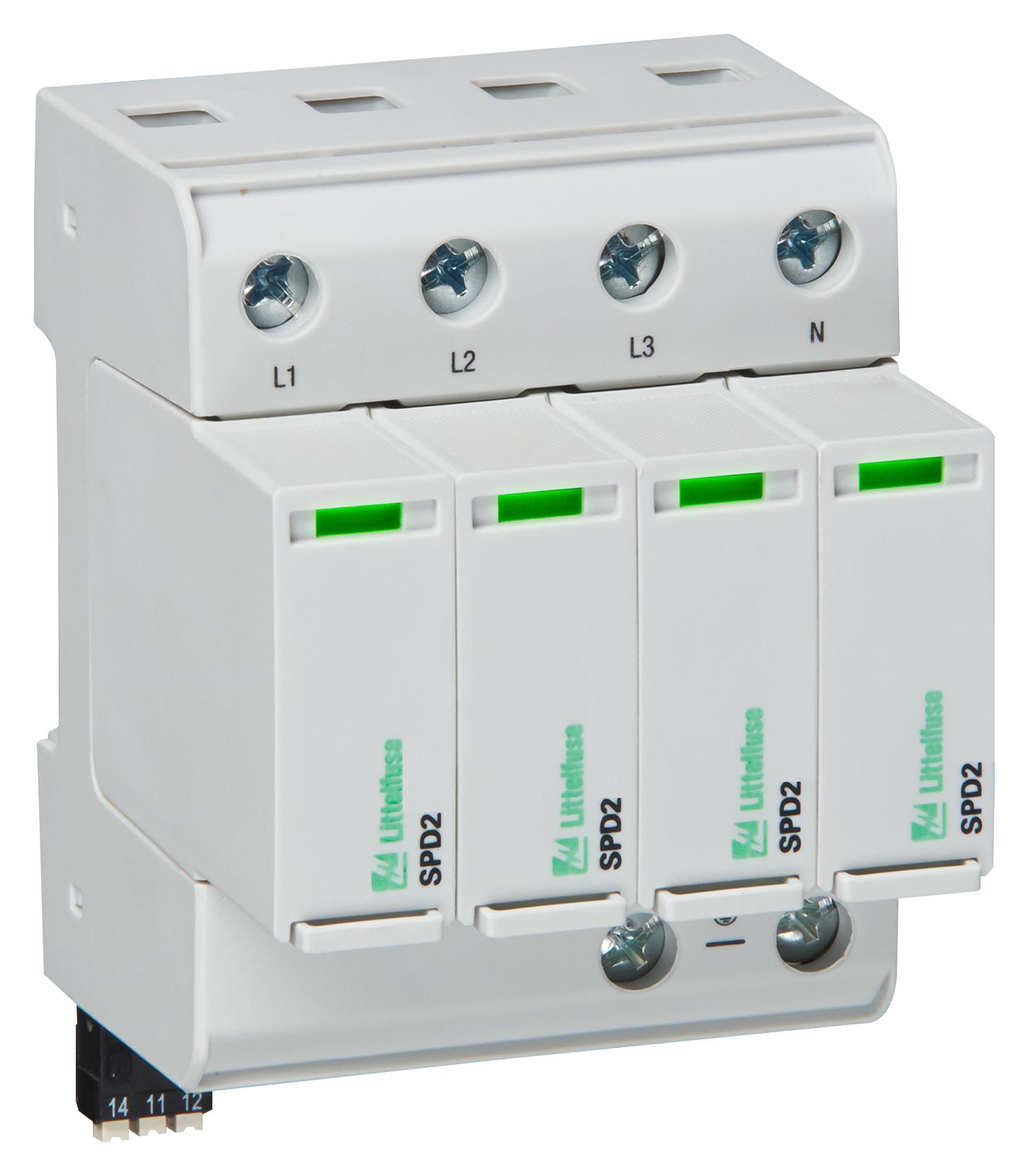 SPD2-550-4P0-R Littelfuse, Surge Protector, Mains Surge Protector, 4 Pole