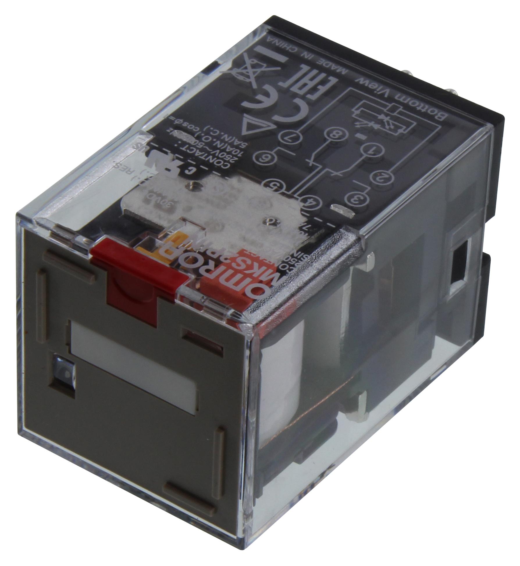 MKS2PIN AC120 Omron Industrial Automation, Power Relay, DPDT, 120 VAC