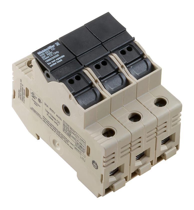 1966030000 Weidmuller, Fused Terminal Block, 2 Positions, 18AWG to 4AWG