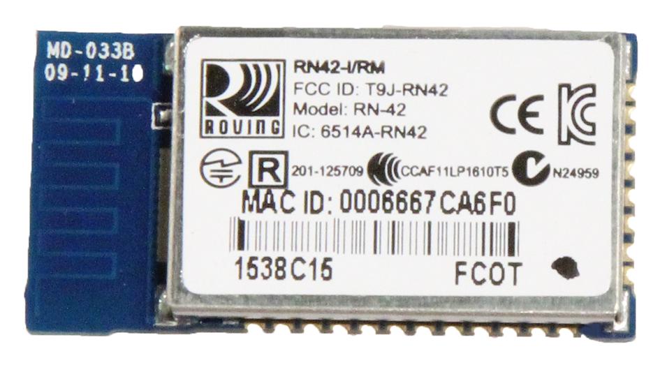 RN42-I/RM Microchip, RN42 Series Class 2 Bluetooth® Module with On-Chip Antenna