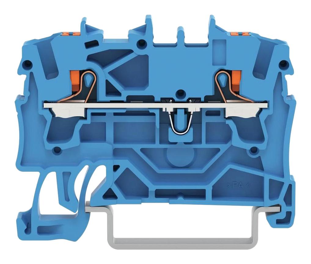 2202-1204 Wago, DIN Rail Mount Terminal Block, 2 Positions, 12 AWG