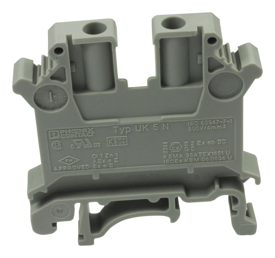 3004362 Phoenix Contact, DIN Rail Mount Terminal Block, 2 Positions, 24 AWG