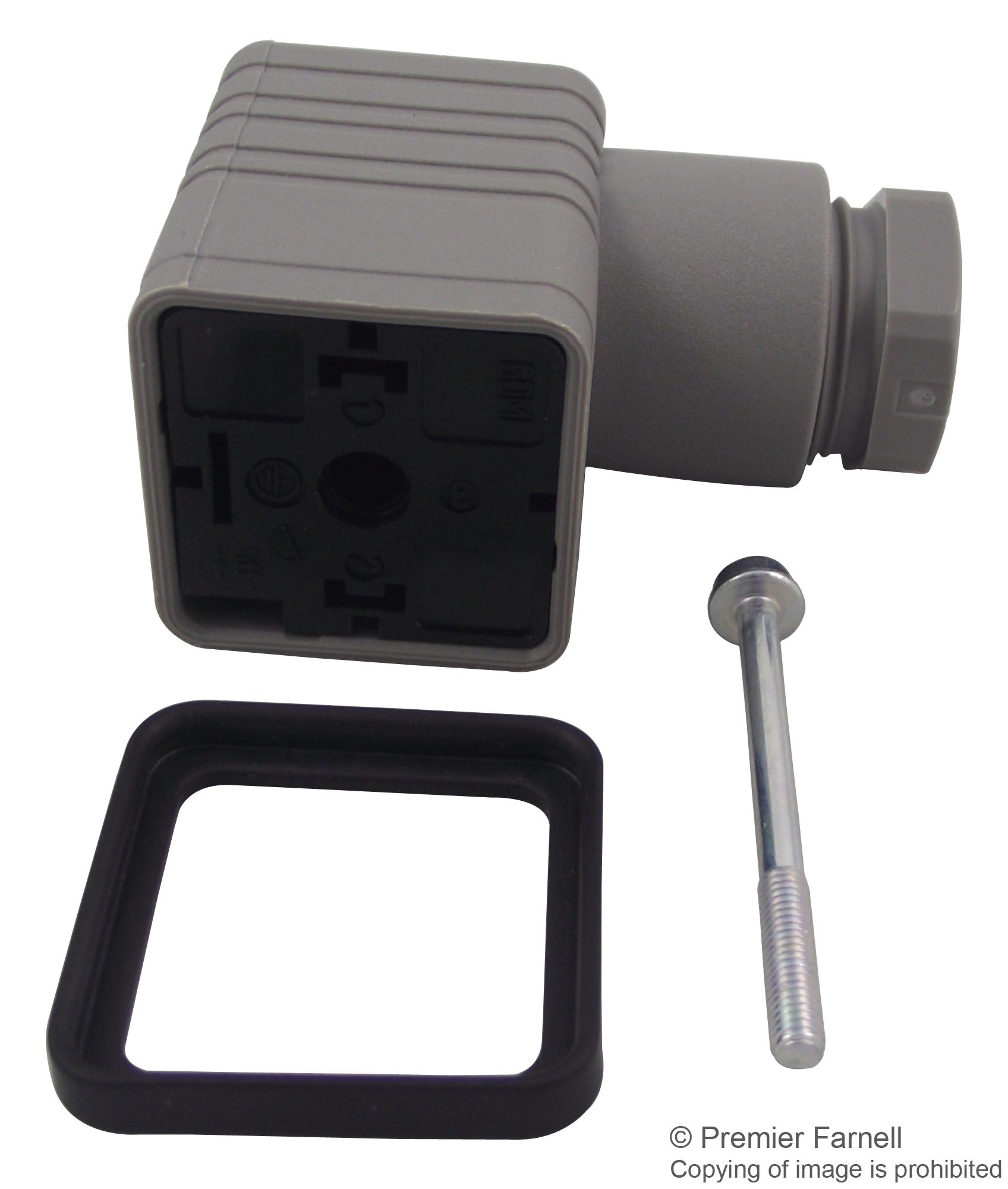 GDML 2011 GB1 GRAU/GREY Hirschmann, Rectangular Power Connector, 2 ...