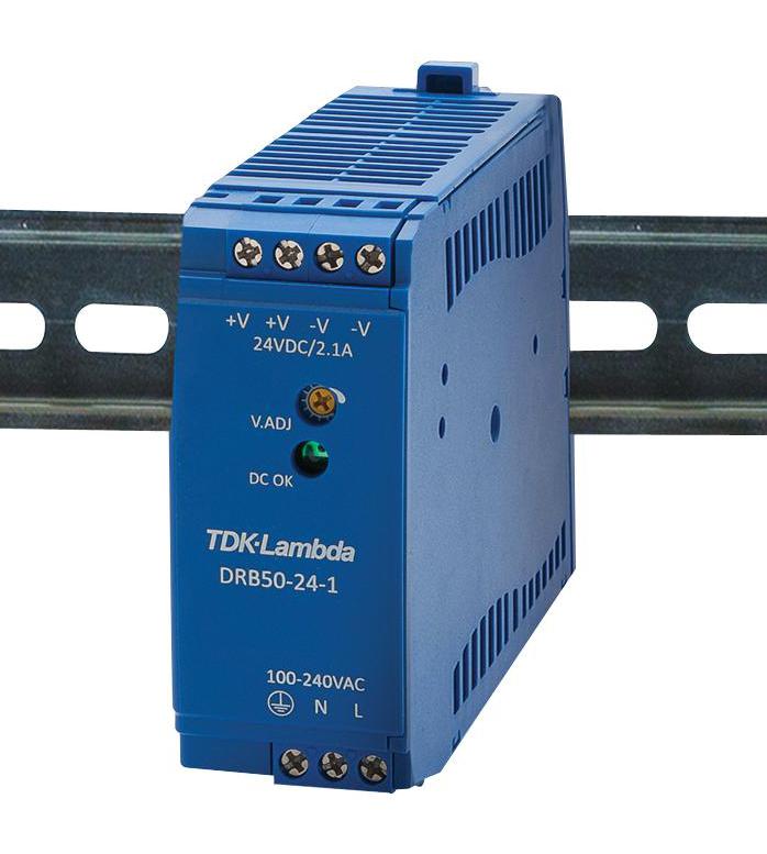 DRB50-5-1 Tdk-lambda, AC/DC DIN Rail Power Supply (PSU), 1 Output, 30 W