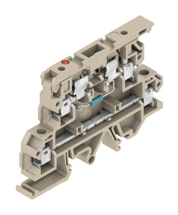 9915820001 Weidmuller, Fused Terminal Block, 4 Positions, 26AWG to 12AWG