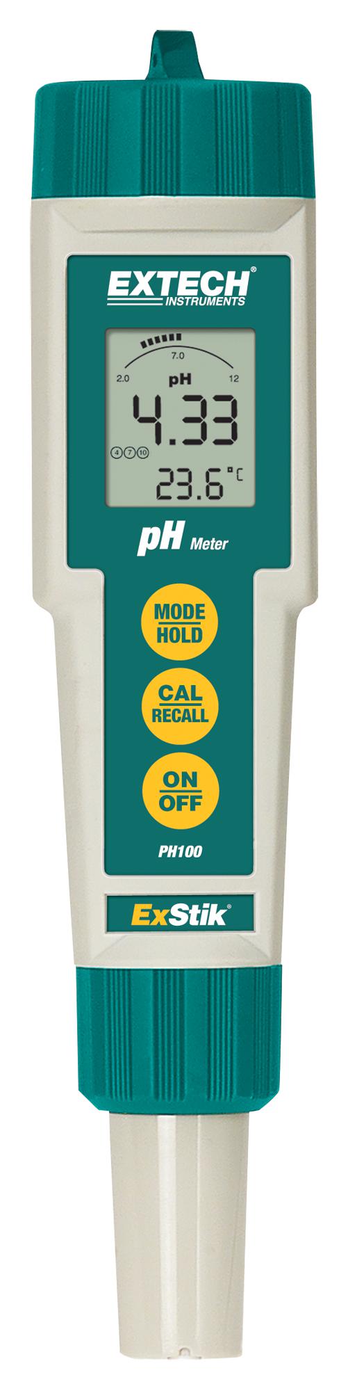 PH100 Extech Instruments, PH Meter / Tester, 0pH to 14pH, 0.01