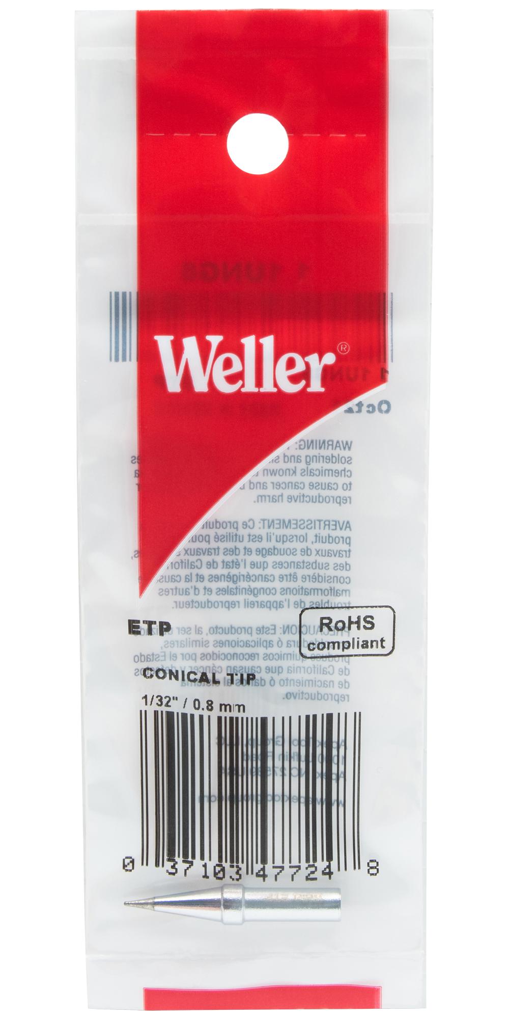 ETP Weller, Soldering Iron Tip, Conical, 0.79 mm