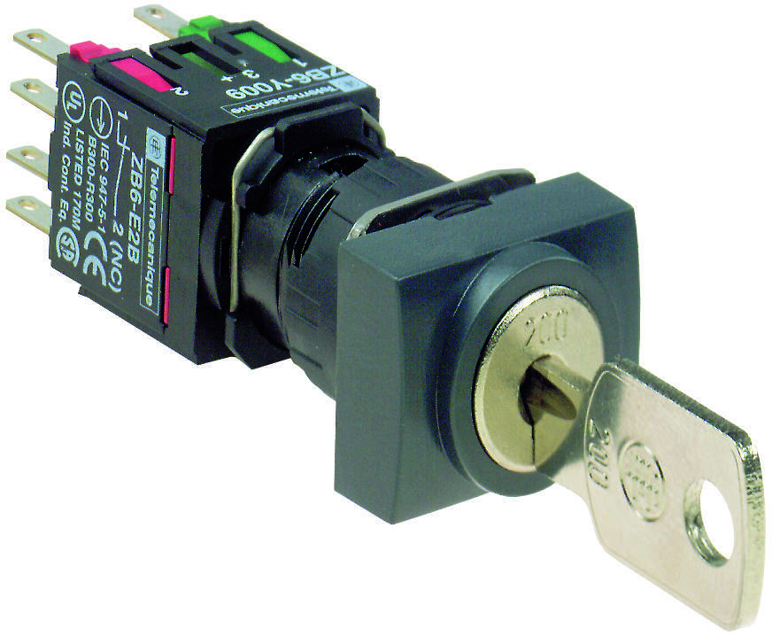 XB6DD235B Schneider Electric, Keylock Switch, On, DPST-1NO