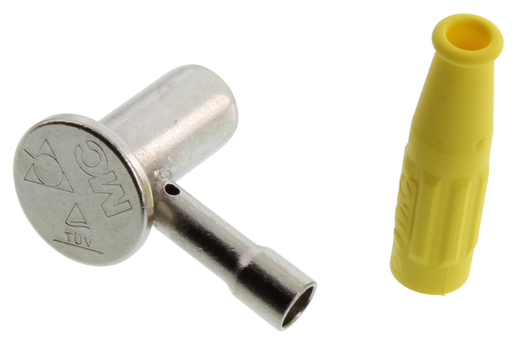 15.0010 Staubli, Test Probe Connector, Right Angle, Potential Equalisation