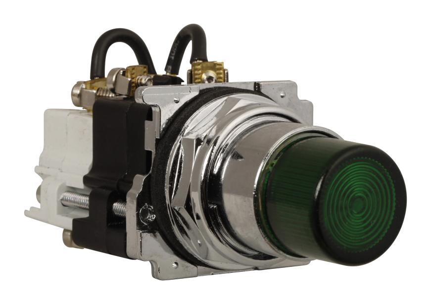 LED Panel Mount Indicator, Green, 120 VAC, 30.5 mm, NEMA 3, 3R, 4, 4X ...