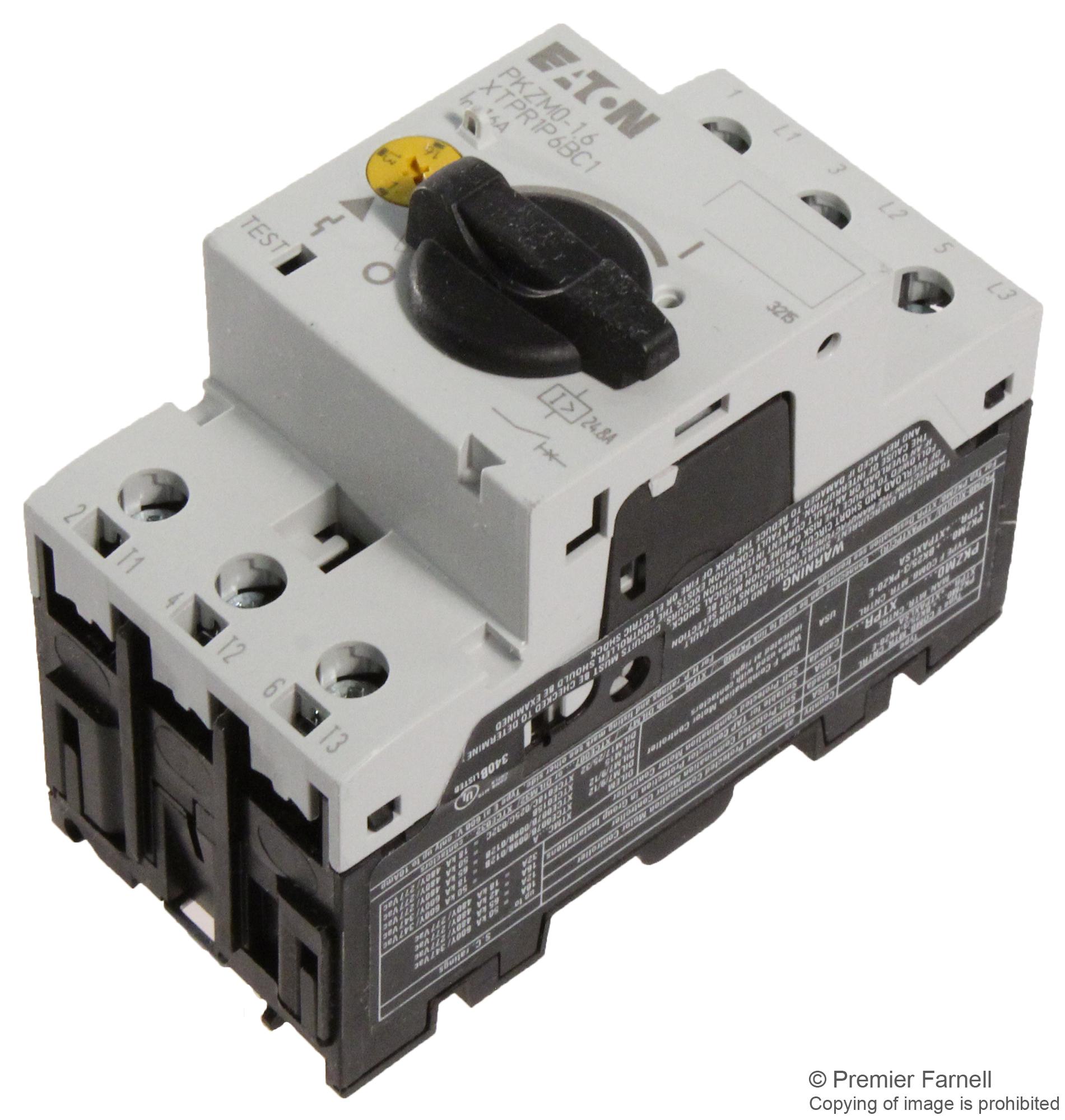 PKZM0-1.6 Eaton Moeller, Thermal Magnetic Circuit Breaker, Motor ...