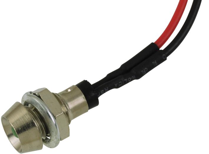 MPR3GDW12.0 Bivar, LED Panel Mount Indicator, Green, 2.1 VDC