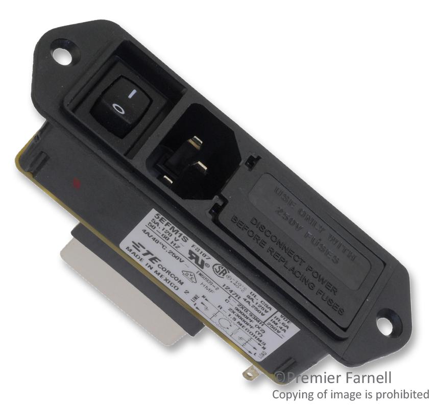 5EFM1S Corcom - Te Connectivity, Filtered IEC Power Entry Module, IEC ...