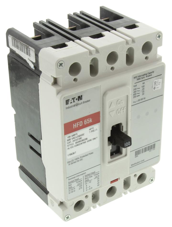 HFD3100 Eaton Cutler Hammer, Thermal Magnetic Circuit Breaker, HFD ...