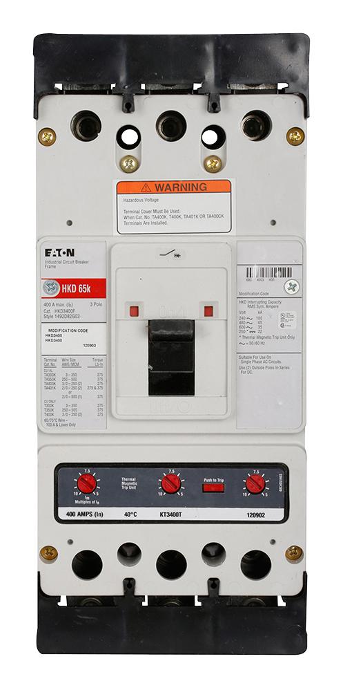 KD3400 Eaton Cutler Hammer, Thermal Magnetic Circuit Breaker, K-Frame ...