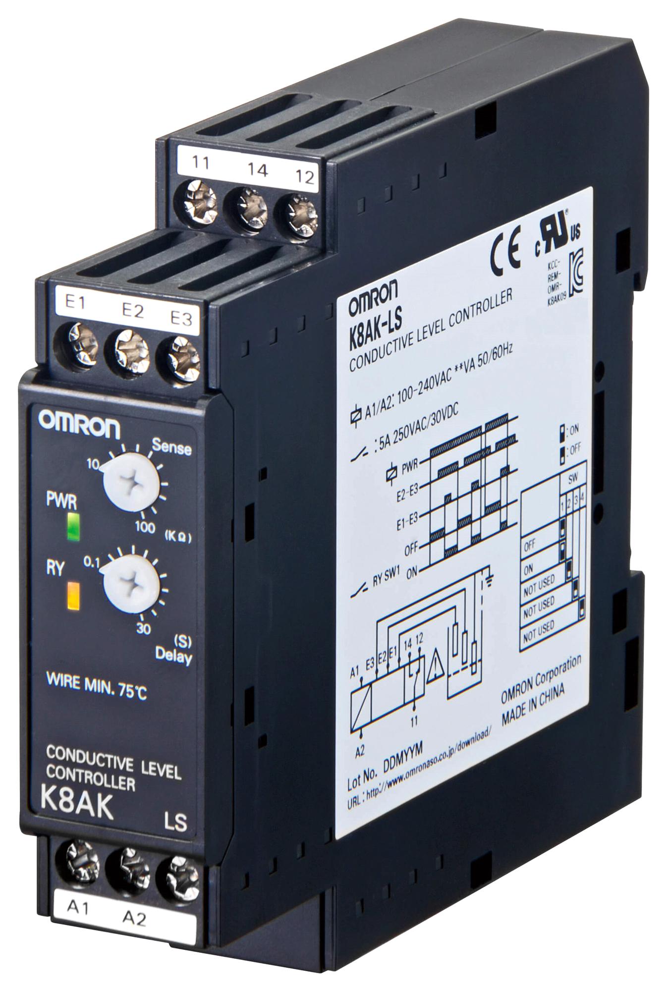 K8AKLS124VACDC Omron Industrial Automation, Liquid Level Control Relay ...