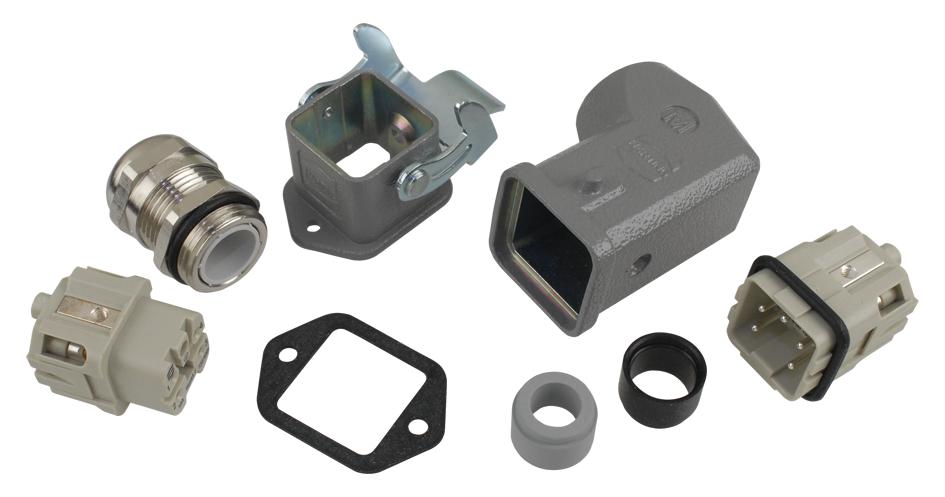 10200040005 Harting, Connector Kit, Industrial, Han 3A Hood & Housing