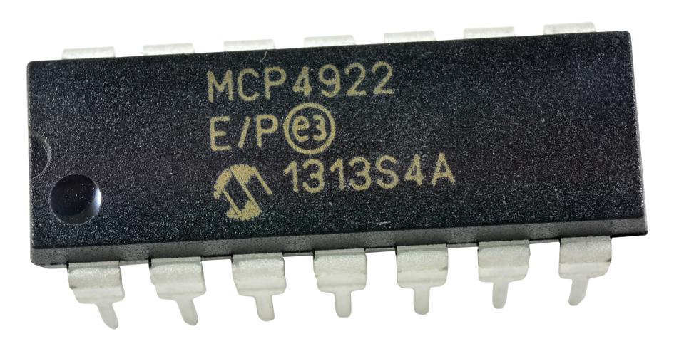 MCP4922-E/P Microchip, Digital to Analog Converter, 12 bit, 3 Wire