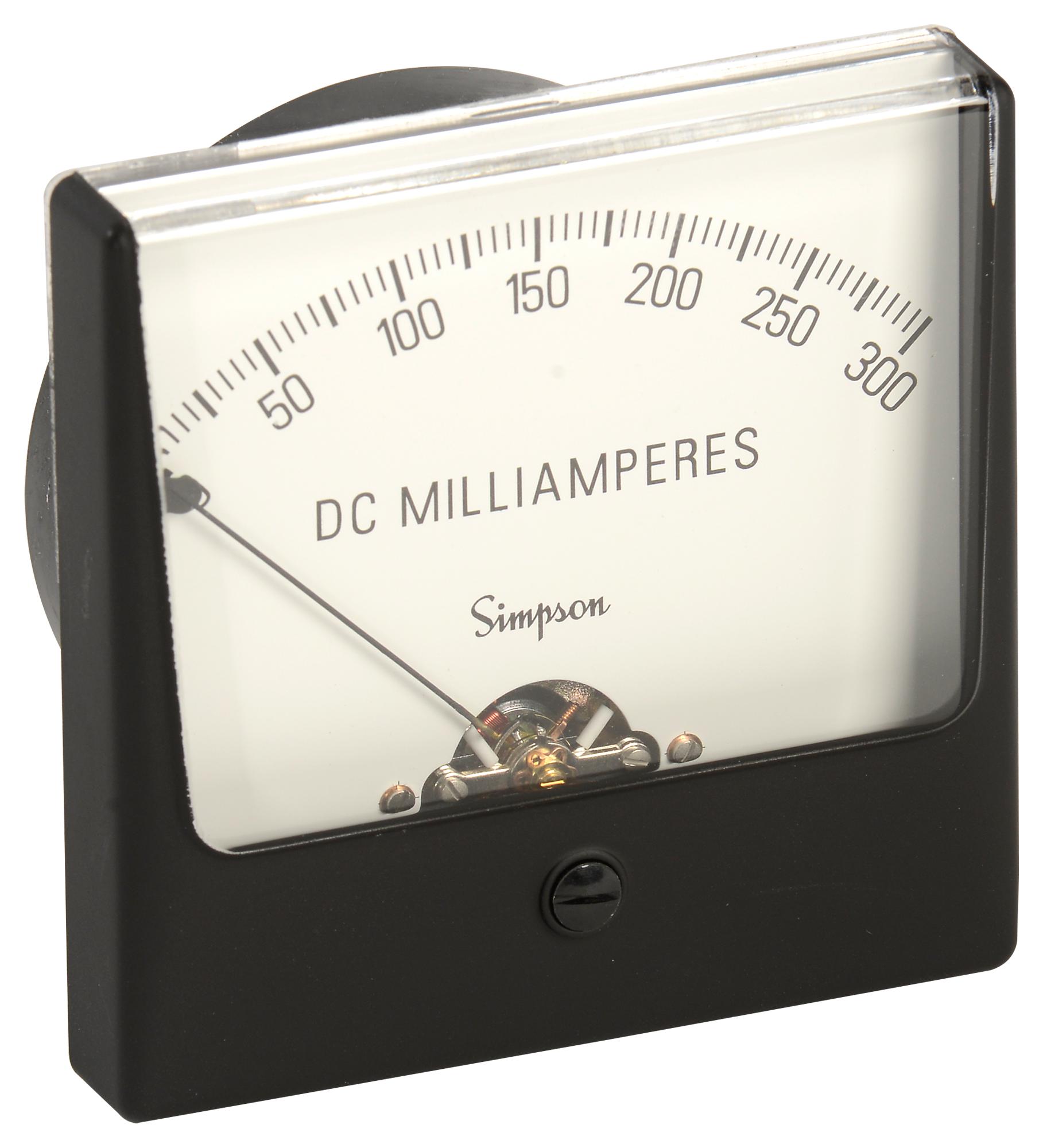 06200 Simpson, Analog Panel Meter, Black Spade Type Pointer, DC Current