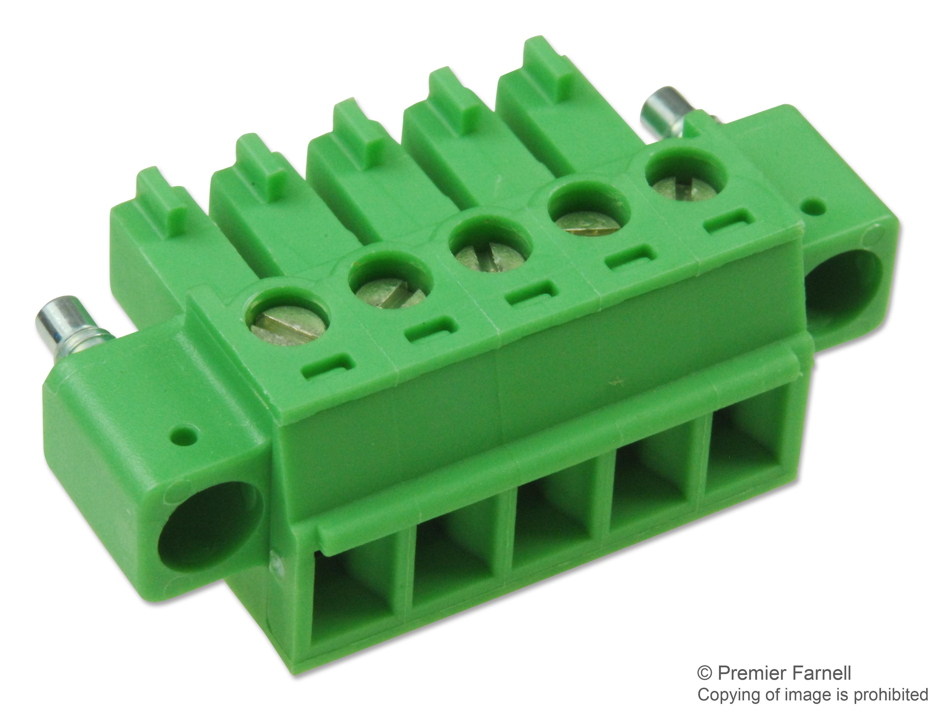 MC 1,5/ 5-STF-3.81 Phoenix Contact, Pluggable Terminal Block, 3.81 mm ...