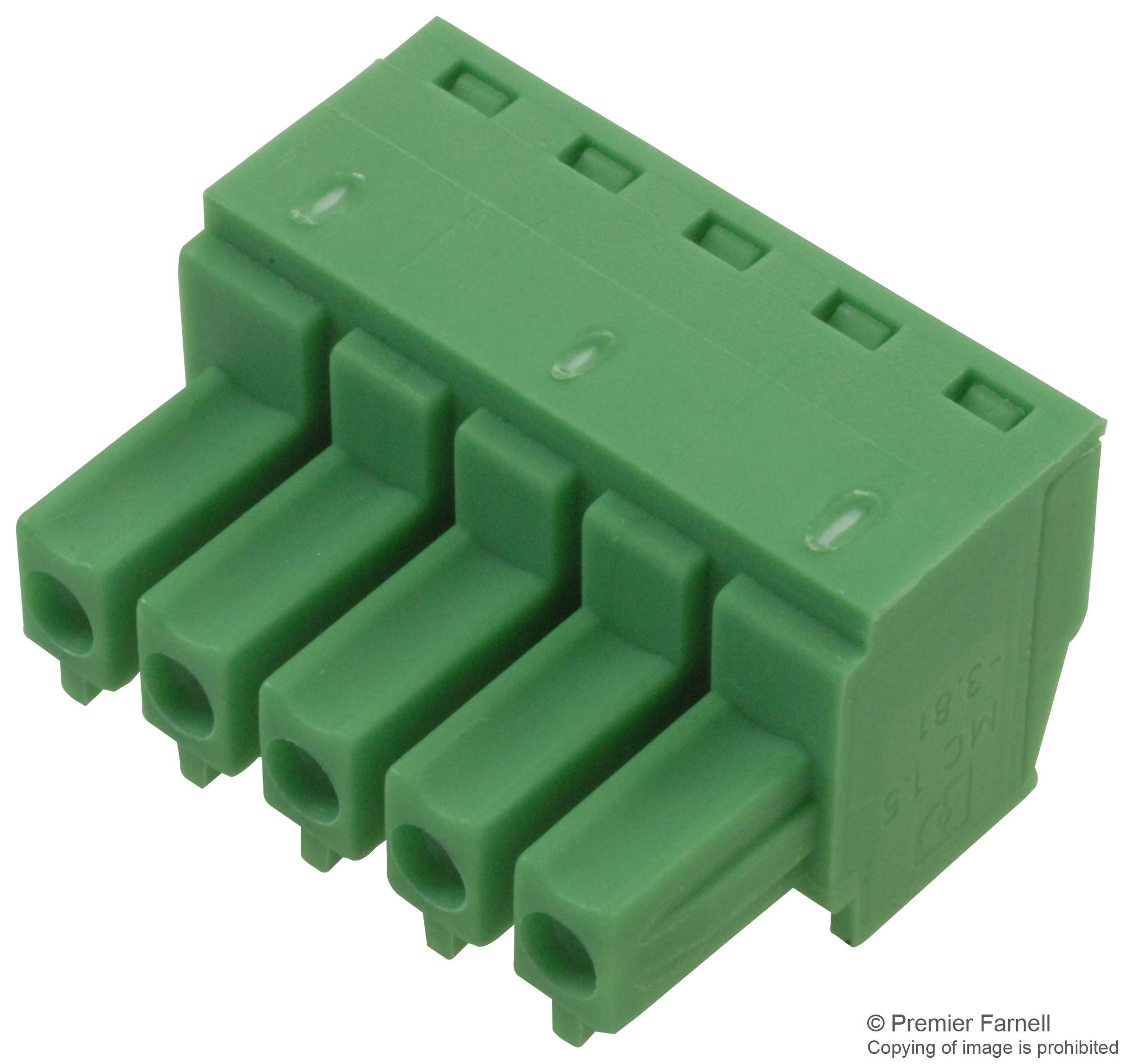 1803604 Phoenix Contact, Pluggable Terminal Block, 3.81 mm, 5 Positions