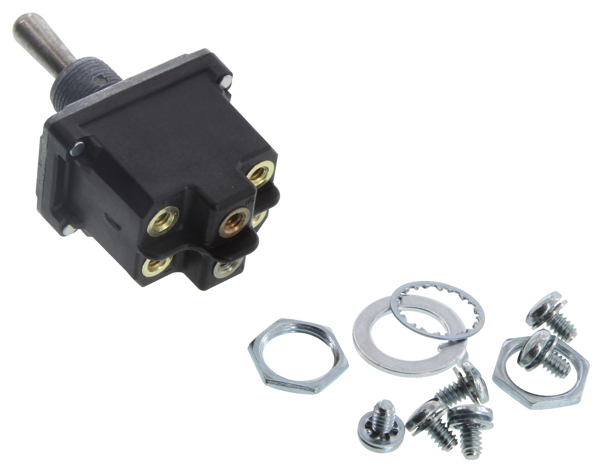 2NT1-7 Honeywell, Toggle Switch, (On)-Off-(On), DPDT