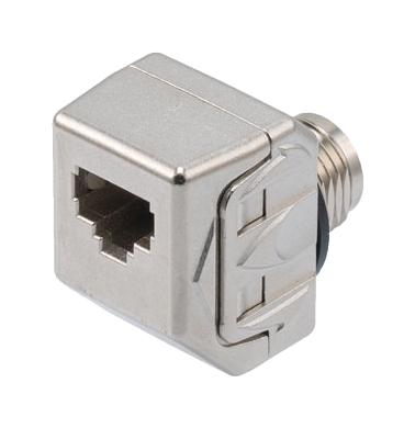 M12XFP-RJ45F L-com, In-Line Adapter, RJ45, M12 Socket