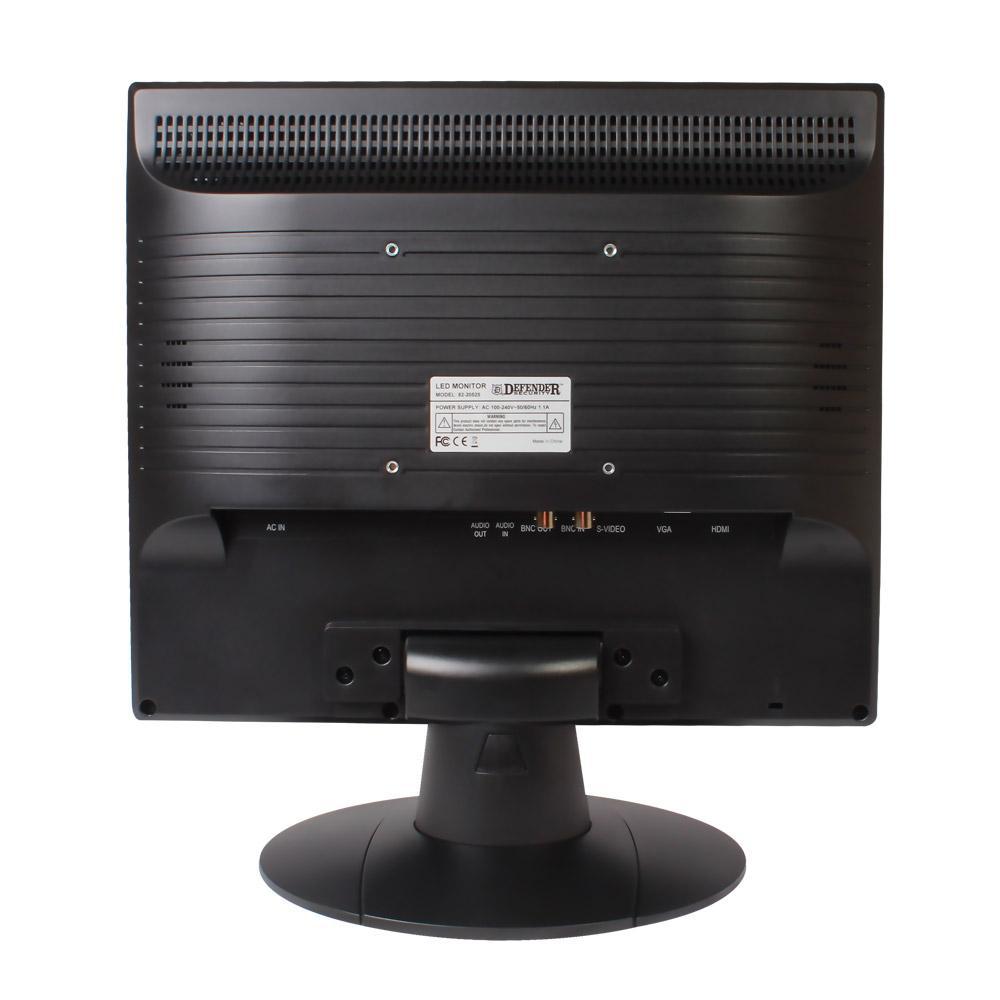 82-20525 Defender Security, 17" LED Security Monitor with BNC, VGA and ...