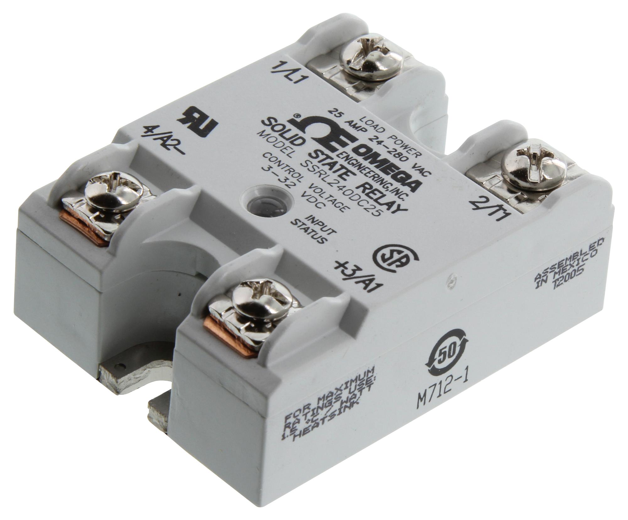 SSRL240DC25 Omega, Solid State Relay, SPST-NO, 25 A