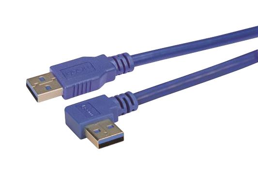 CA3A-90LA-3M L-com, USB Cable, Type A Plug to 90° Type A Plug, 3 m
