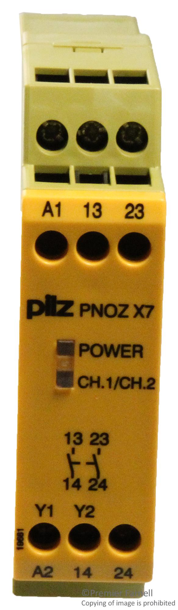 PNOZ X7 24VAC/DC Pilz, Safety Relay, 24 V, DPST-NO