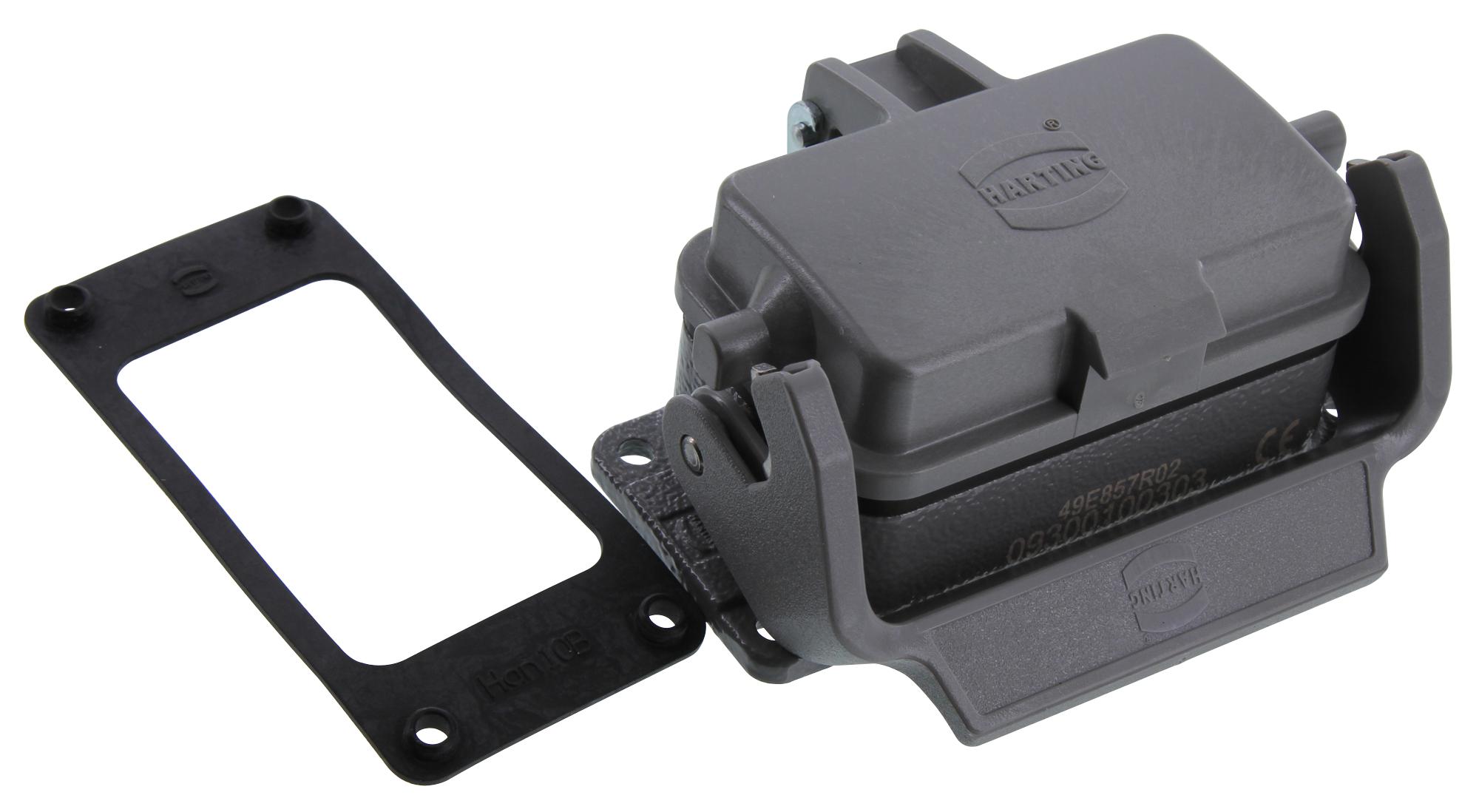 09300100303 Harting, Heavy Duty Connector, Plastic Cover, Low profile