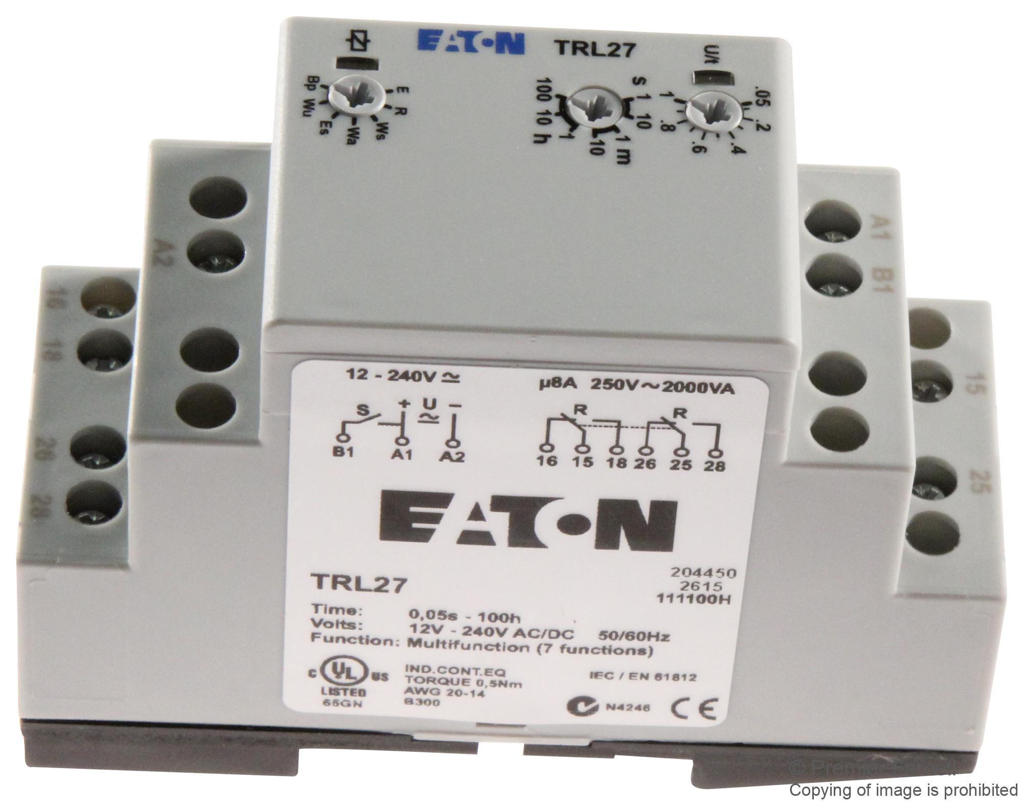 TRL27 Eaton Cutler Hammer, Analog Timer, TR Series, Programmable Reset