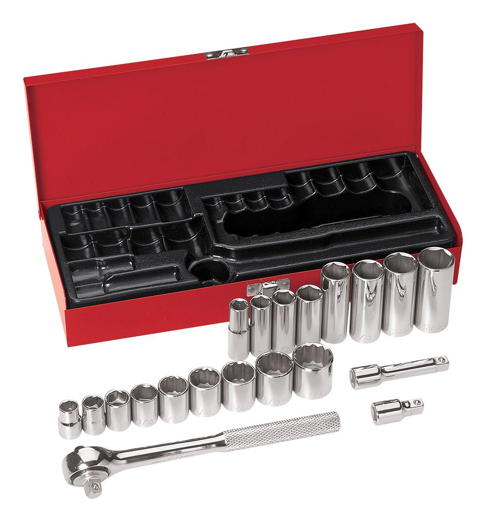 65508 Klein Tools, Socket Set, 3/8" Drive, 20 Piece