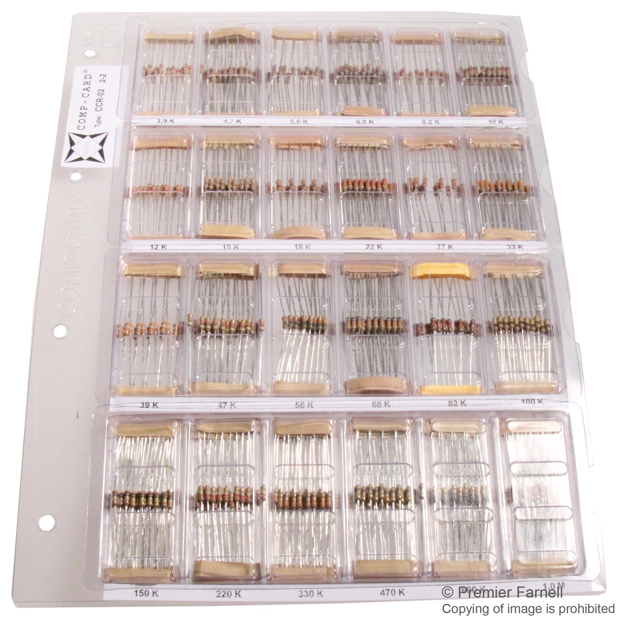 CCR-02 Nova, Resistor Kit, 1110 Pcs, 10 ohm to 1 Mohm