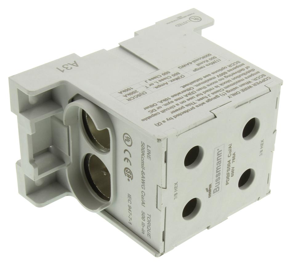 PDBFS504 Eaton Bussmann, Panel Mount Barrier Terminal Block, 760 A, 480 V