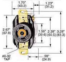 HBL2410 HUBBELL WIRING DEVICES, Power Entry Connector, 3P4W, L14-20 ...